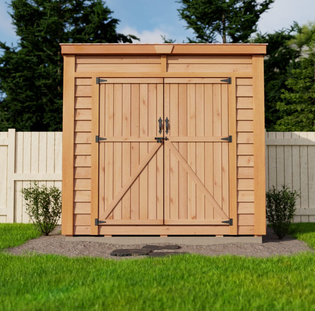 8×4 Cedar Shed – SpaceSaver Double Door Lean-To Storage Kit