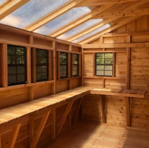 L-Shaped Cedar Shed Workbench - Western Red Cedar